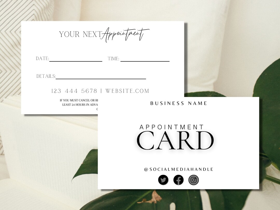 Appointment Card Template, Digital Appointment Card Design, Modern ...