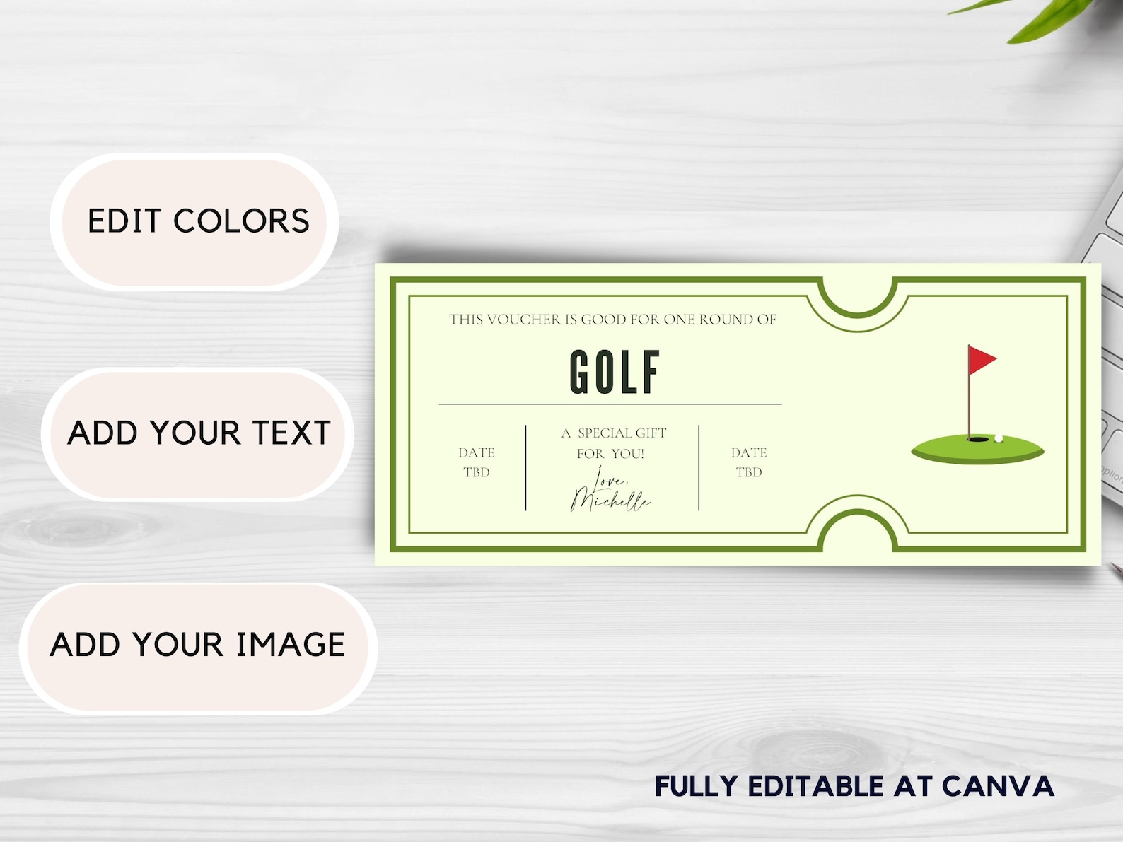 Surprise Golf Trip Ticket Gift, Surprise Trip, Gift Voucher Certificate ...