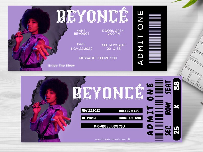 Editable Concert Ticket Template Printable Music Event - Etsy