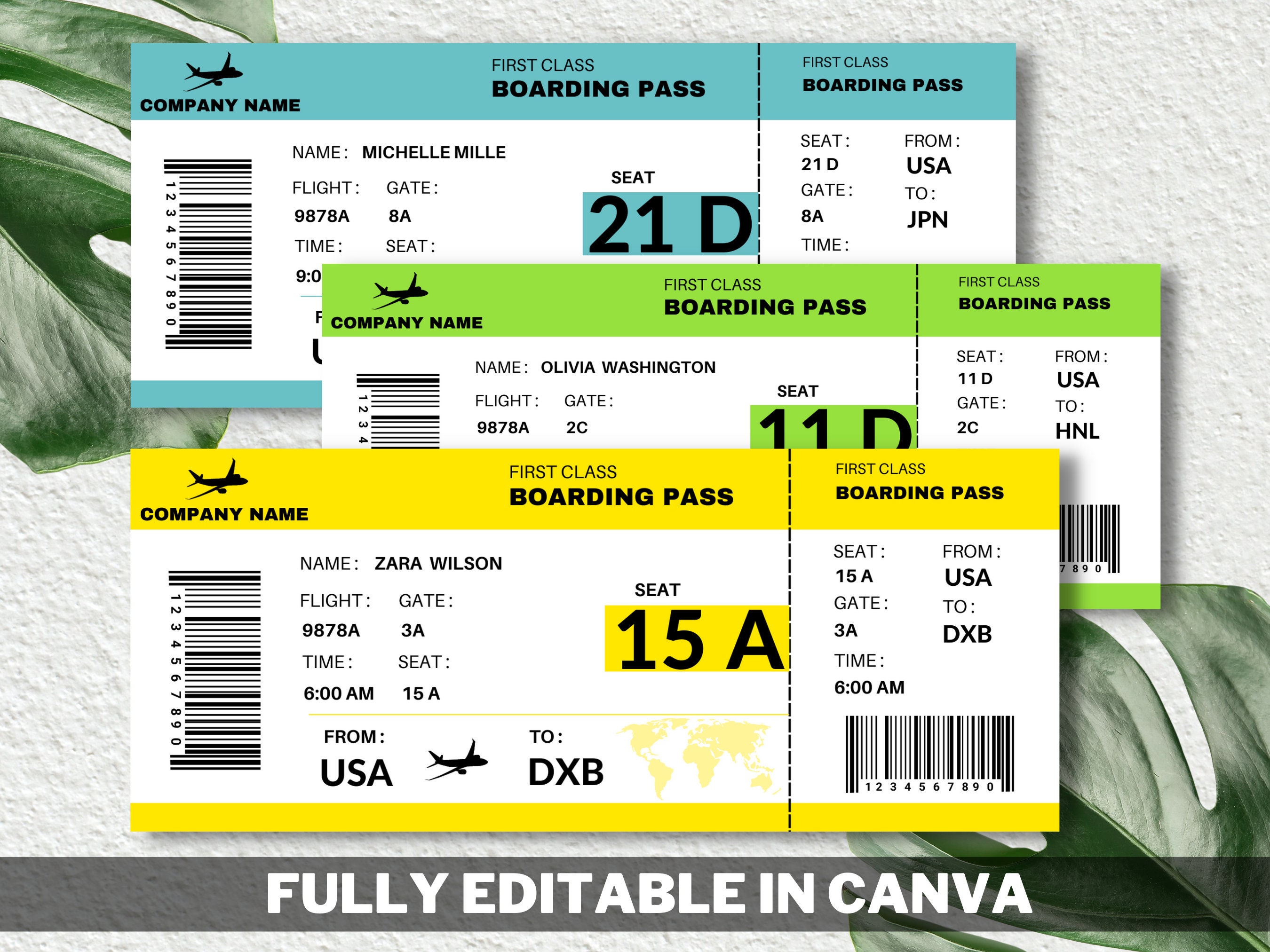 Editable Boarding Pass Template Printable Airline Ticket - Etsy Australia