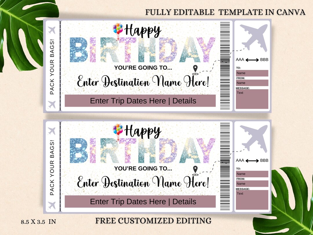 Editable Boarding Pass Invitation Template|editable Canva Design for ...