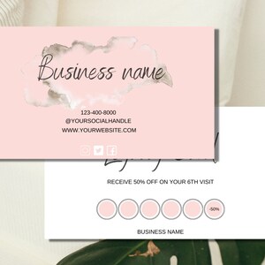Editable Loyalty Card Template Printable Beauty Salon Reward and ...