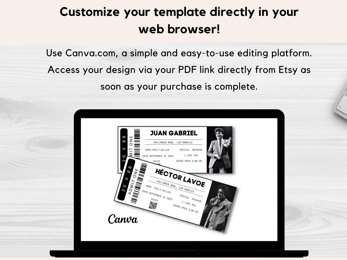 Editable Concert Ticket Template Printable Music Event - Etsy