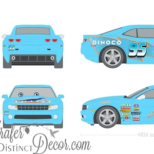 Dinoco Wrap Vinyl Graphic - Lightning Mcqueen Decals, Jackson Storm ...