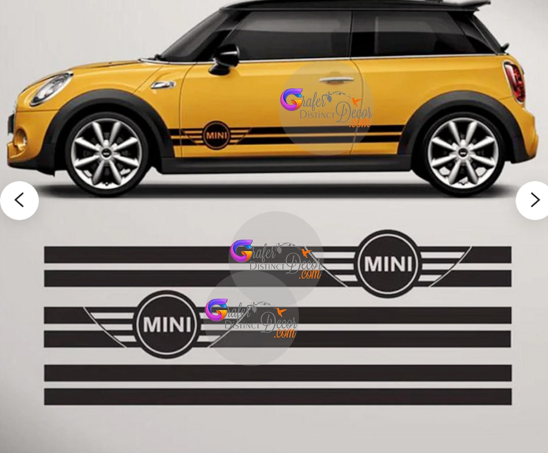 BMW MINI Cooper Checkered Flag Side Stripe Decals for Mini Cooper ...