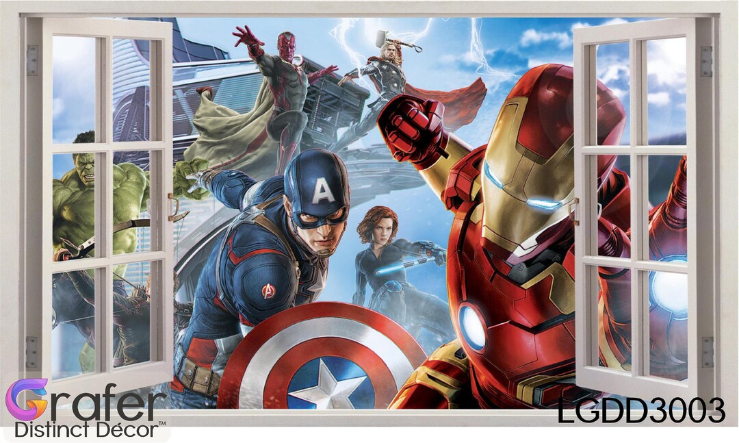 3D Hero Window Effect, Spider Man 3D Window Wall Decal, Hero Wall Mural ...