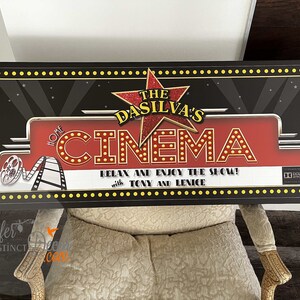 LED Home Theater Sign, Personalized Movie Theater, Game Room Wall Art ...