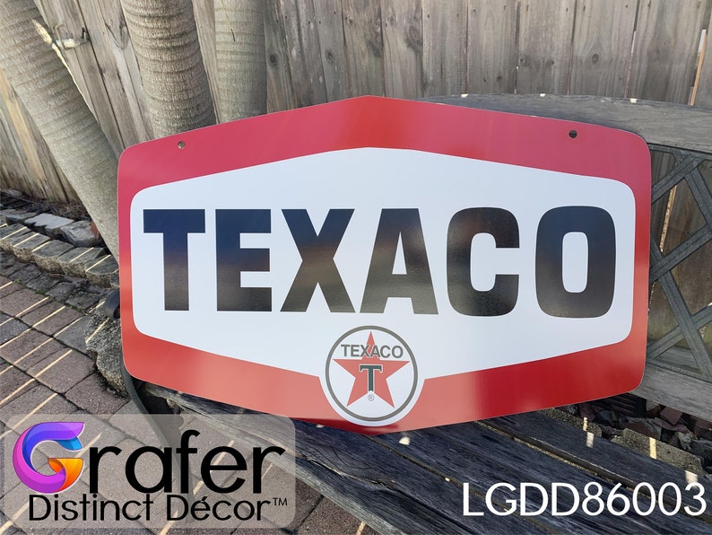 Texaco Sign | Reproduction Vintage Aluminum Gas Station Decor - Etsy