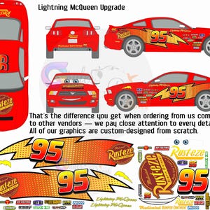 Calcomanía para auto de Rayo McQueen / Gráficos de carreras de vinilo ...