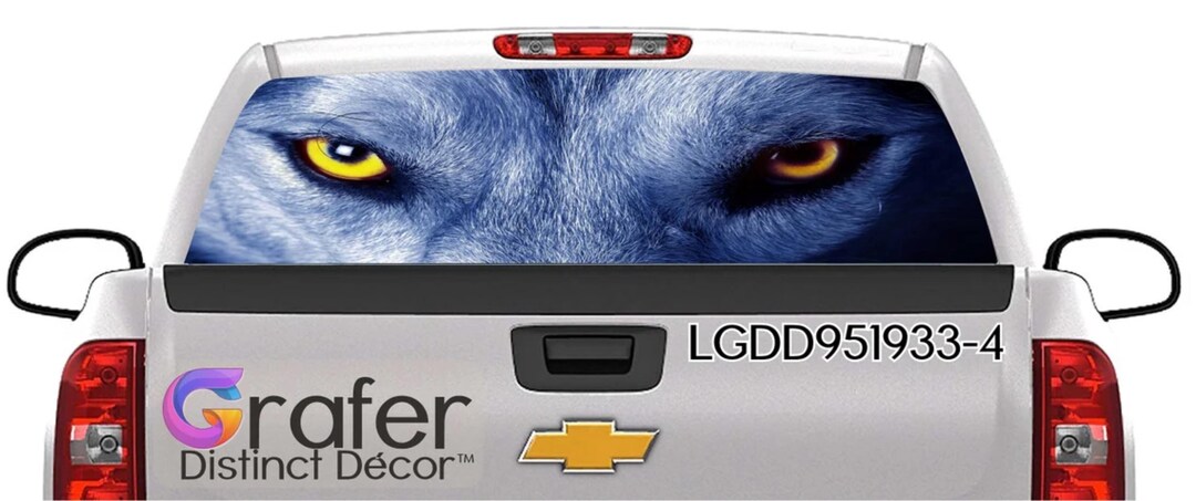 Wolf Eyes Truck Rear Window Perforated Vinyl Graphic Decal - Etsy