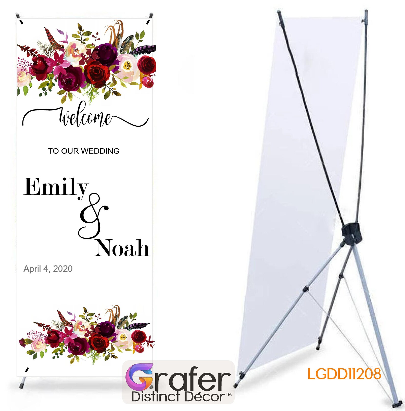 Welcome Wedding Banner Stand 24 X 63 W Free Bag - Etsy