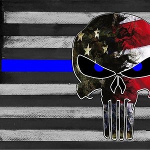 Law Enforcement Skull Pick-up Truck Perforated Rear Windows Graphic ...