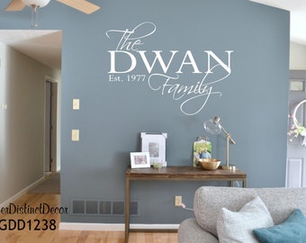 Personalized Family Name Wall Decal Custom Family Name Vinyl Wall ...