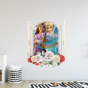 Disney Princess Frozen Cinderella Window View Decal Wall Sticker Home ...