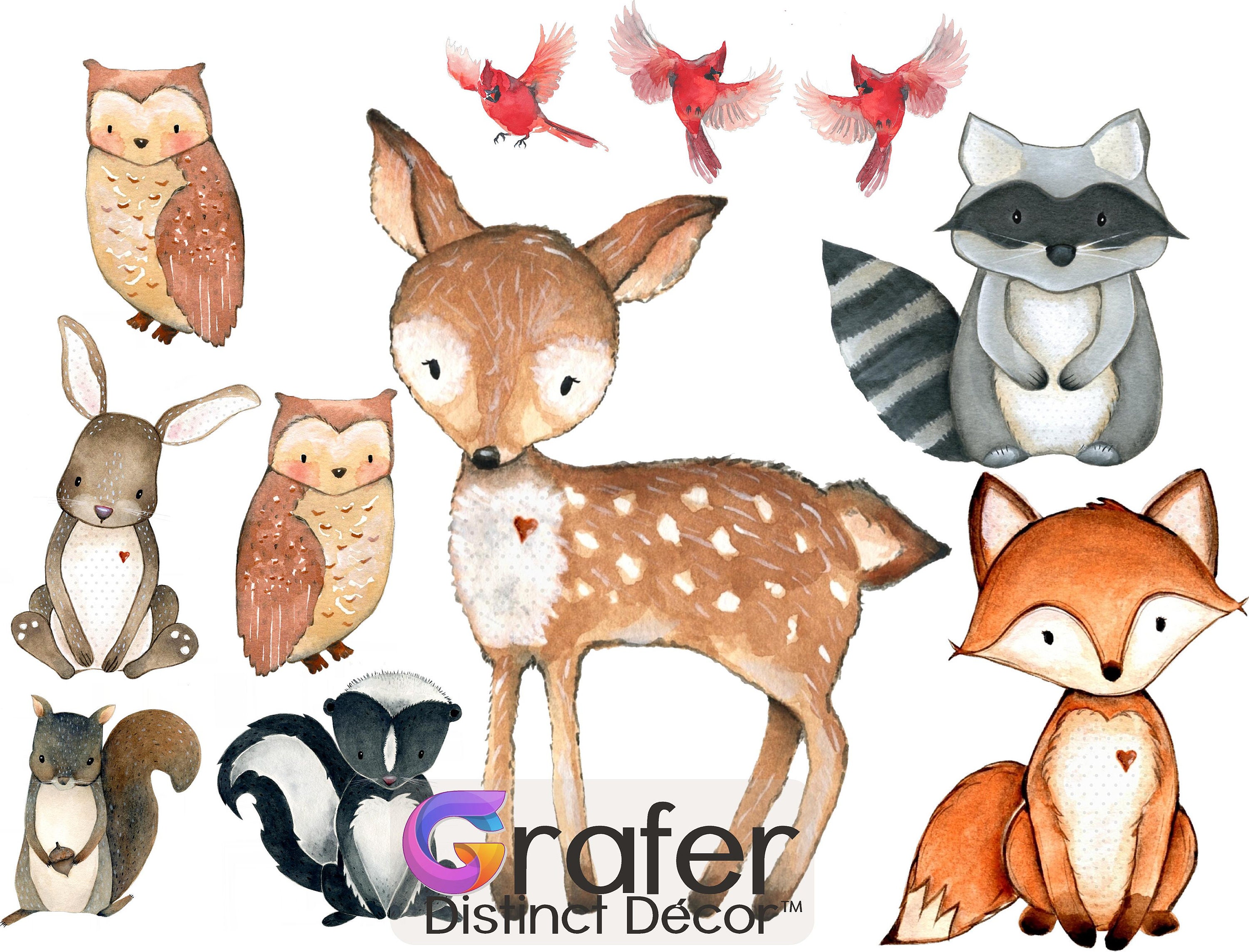 Woodland Nursery Wall Decor Fox Nursery Decor Birch Trees - Etsy