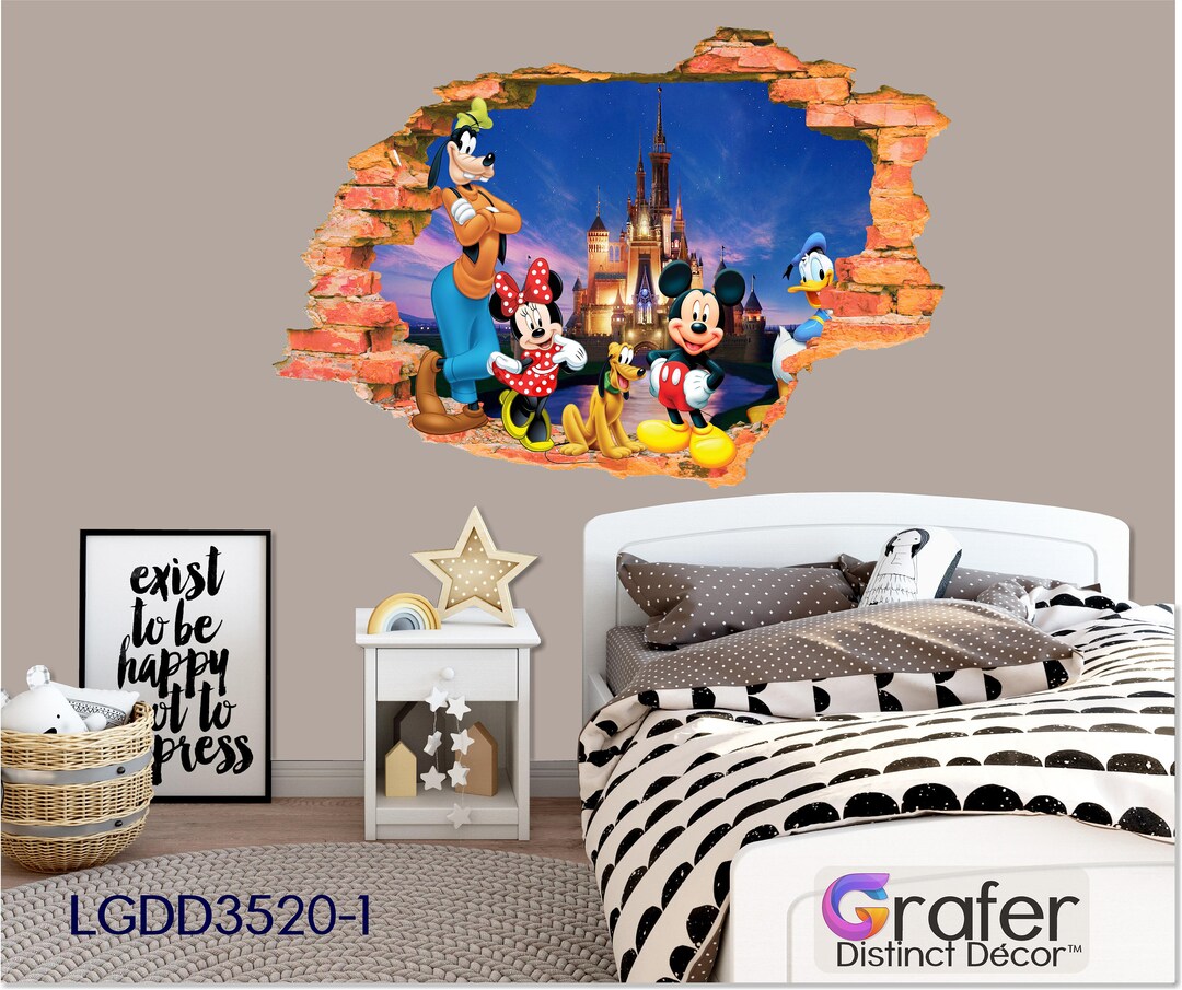 Mickey & Friends Mural Pluto Decal Mickey Decal Goofy Decal Mickey and ...
