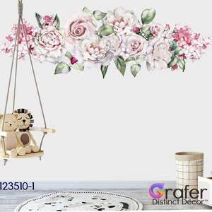 Peony Wall Decal, Nursery Wall Decal, Floral Wall Decal, , Flower ...
