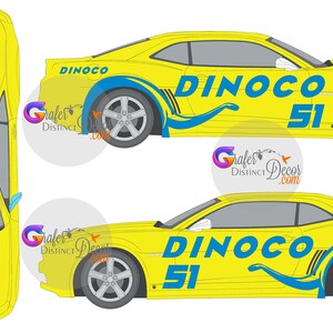 Dinoco, Lightning MCQUEEN Racing CAR Decal Custom WRAPS for Advertising ...
