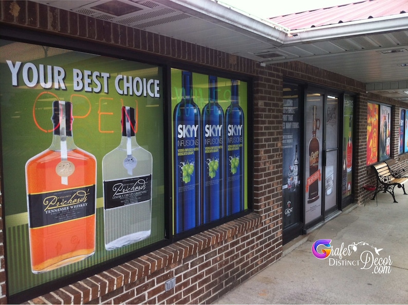 Custom Perforated Window Vinyl for Storefront | Business Window Decal ...