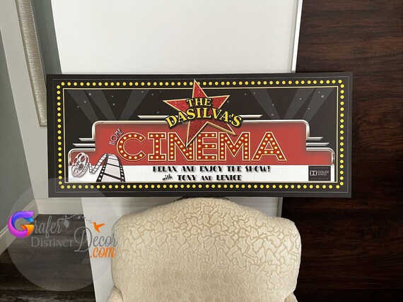 LED Home Theater Sign Personalized Movie Theater Game Room - Etsy