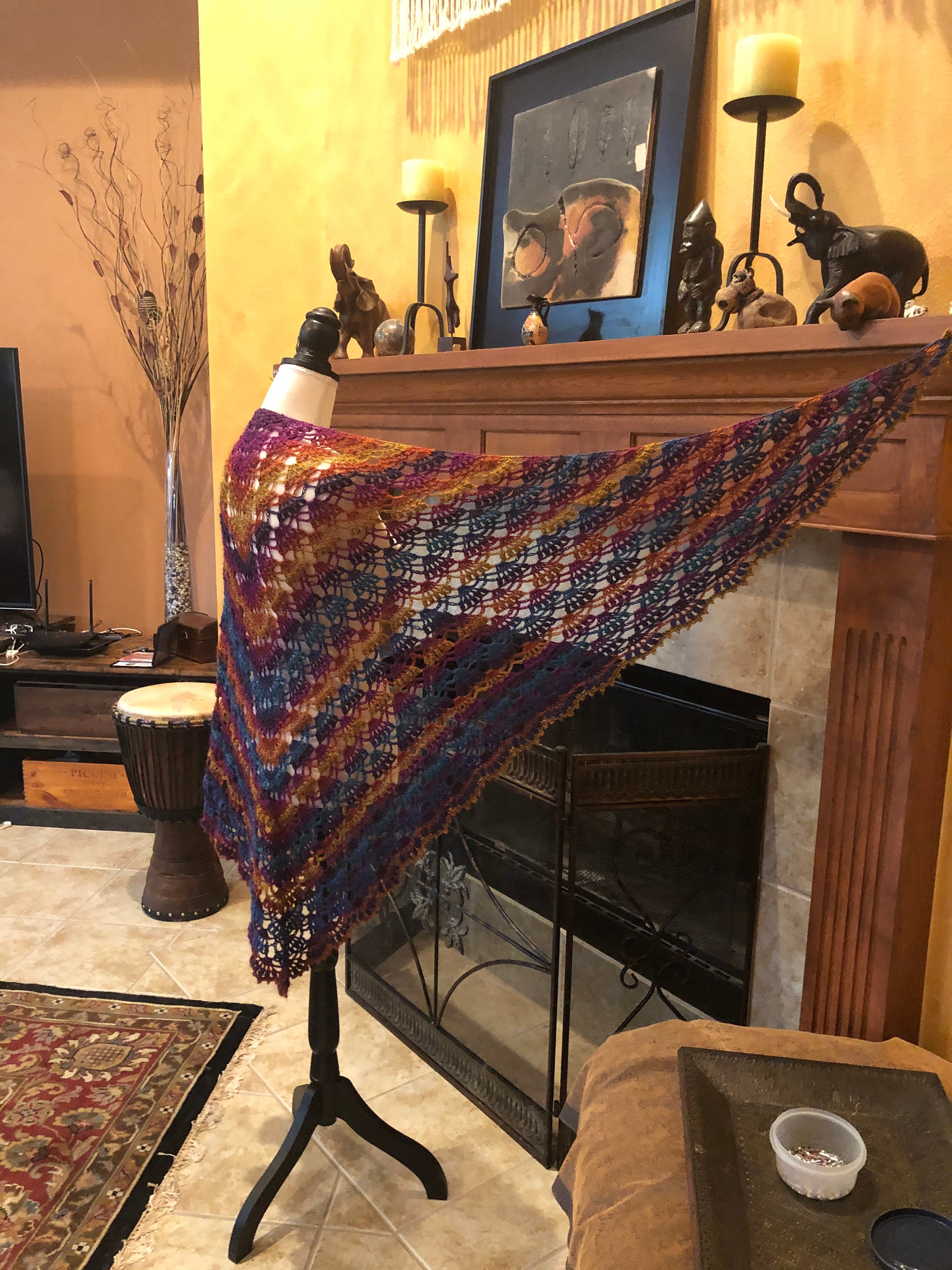 Crochet Triangle Shawl. Perfect Gift for Her Alpaca Blend. - Etsy