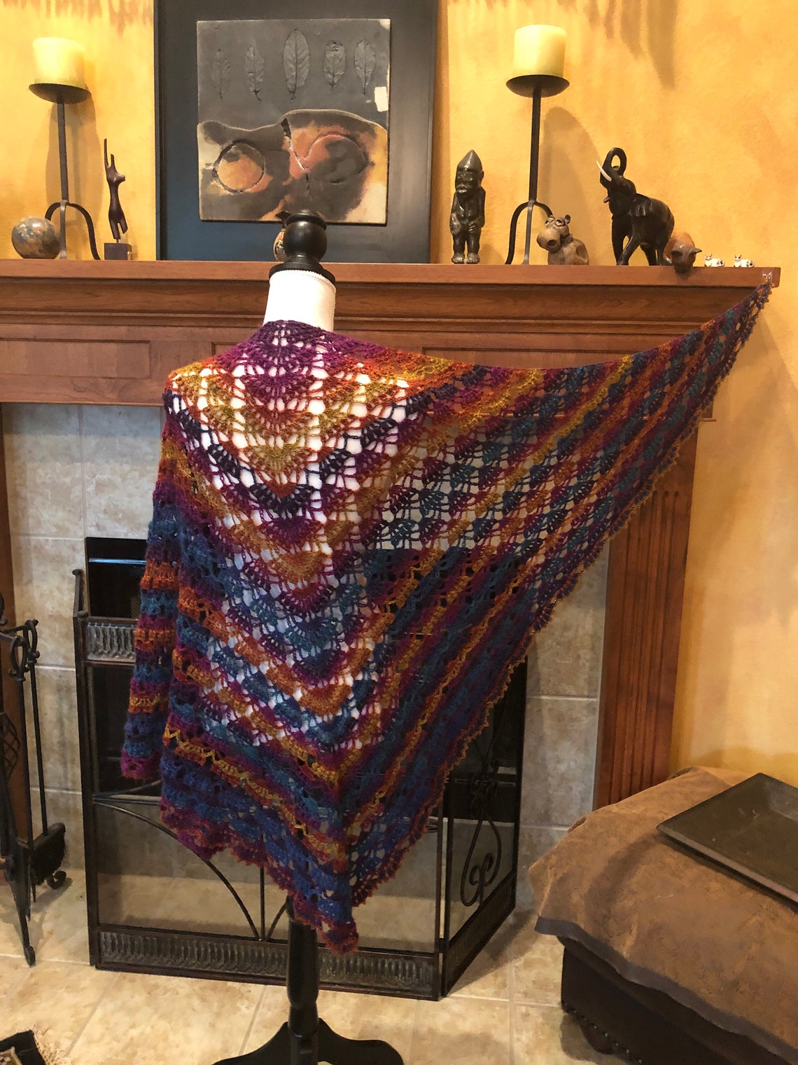 Crochet Triangle Shawl. Perfect Gift for Her Alpaca Blend. - Etsy
