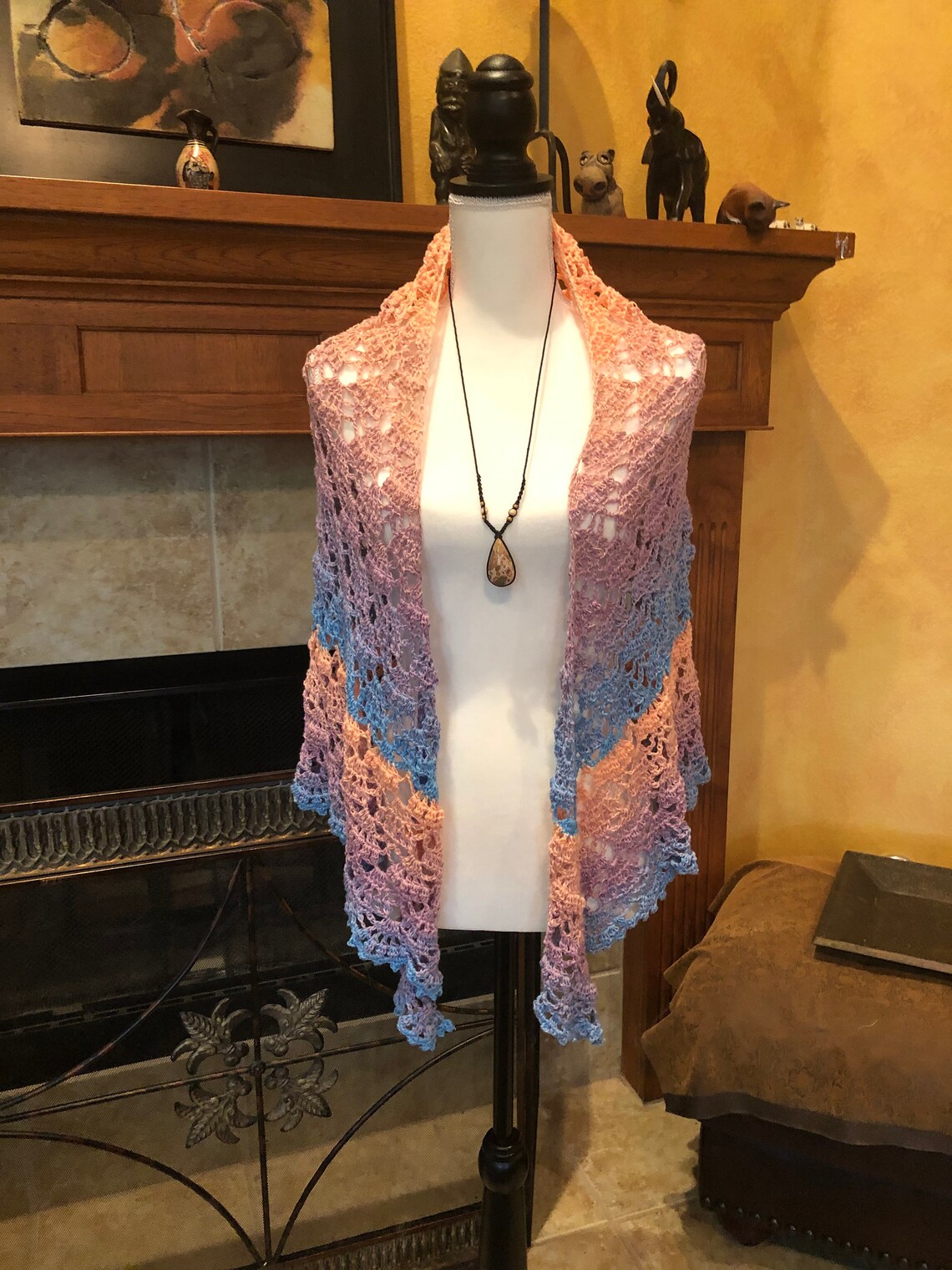 Multi Colored Shawl - Etsy Canada