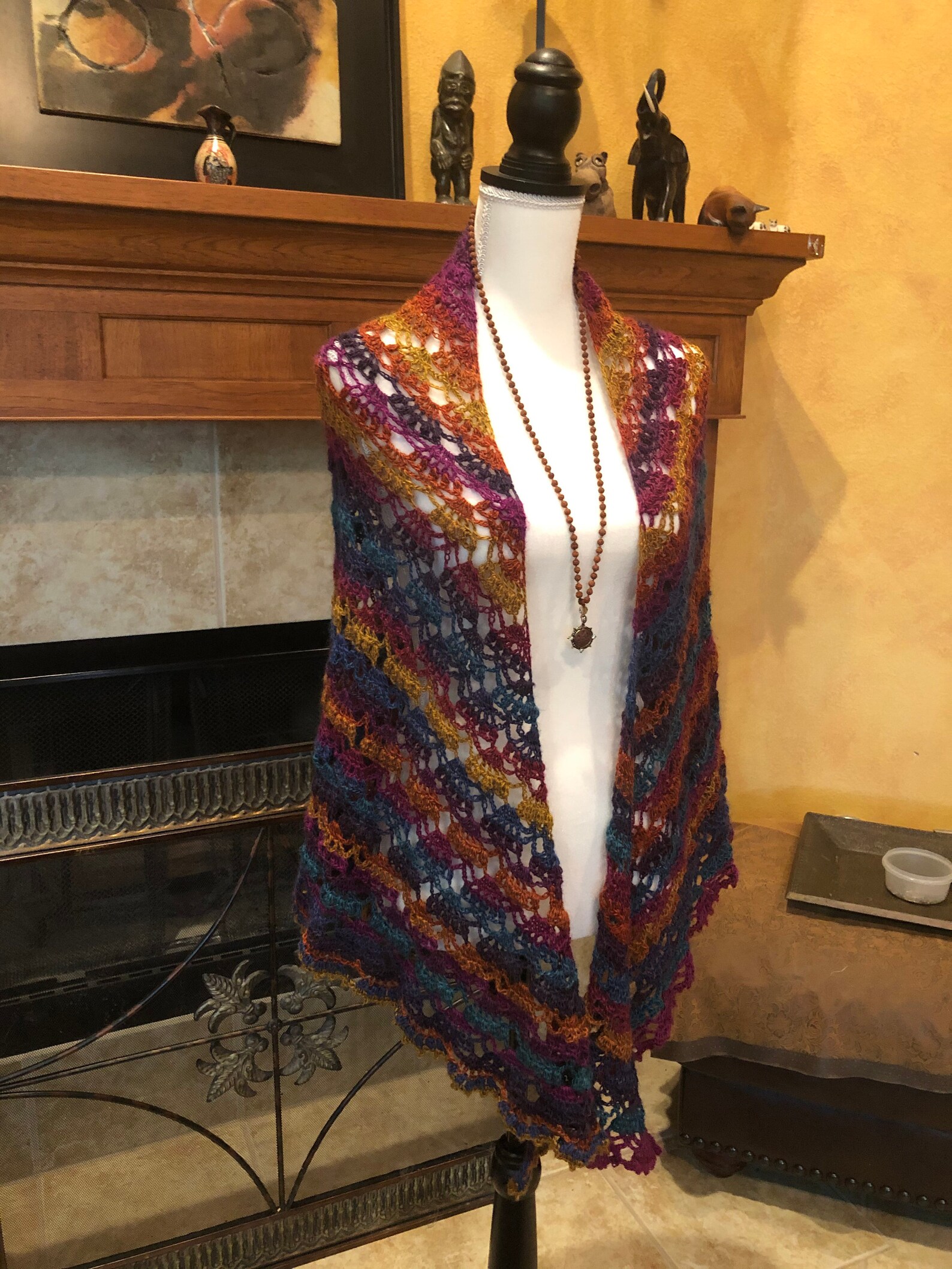 Crochet Triangle Shawl. Perfect Gift for Her Alpaca Blend. - Etsy