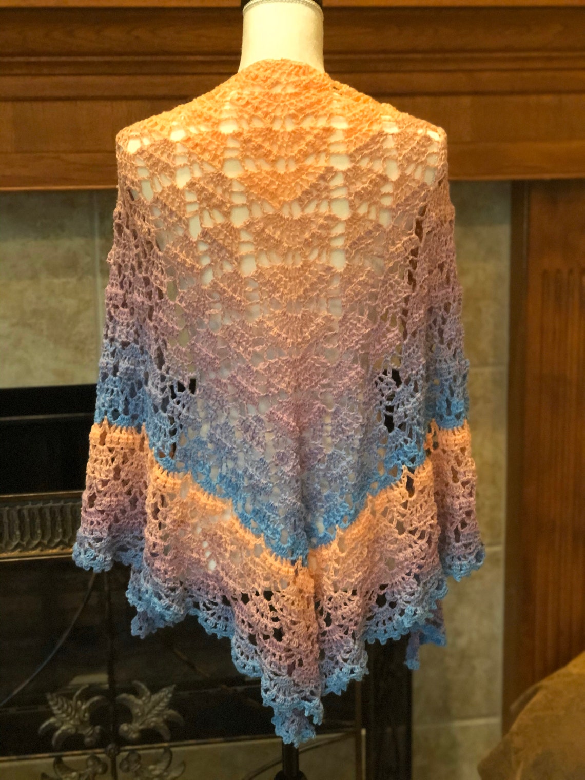 Multi Colored Shawl - Etsy Canada