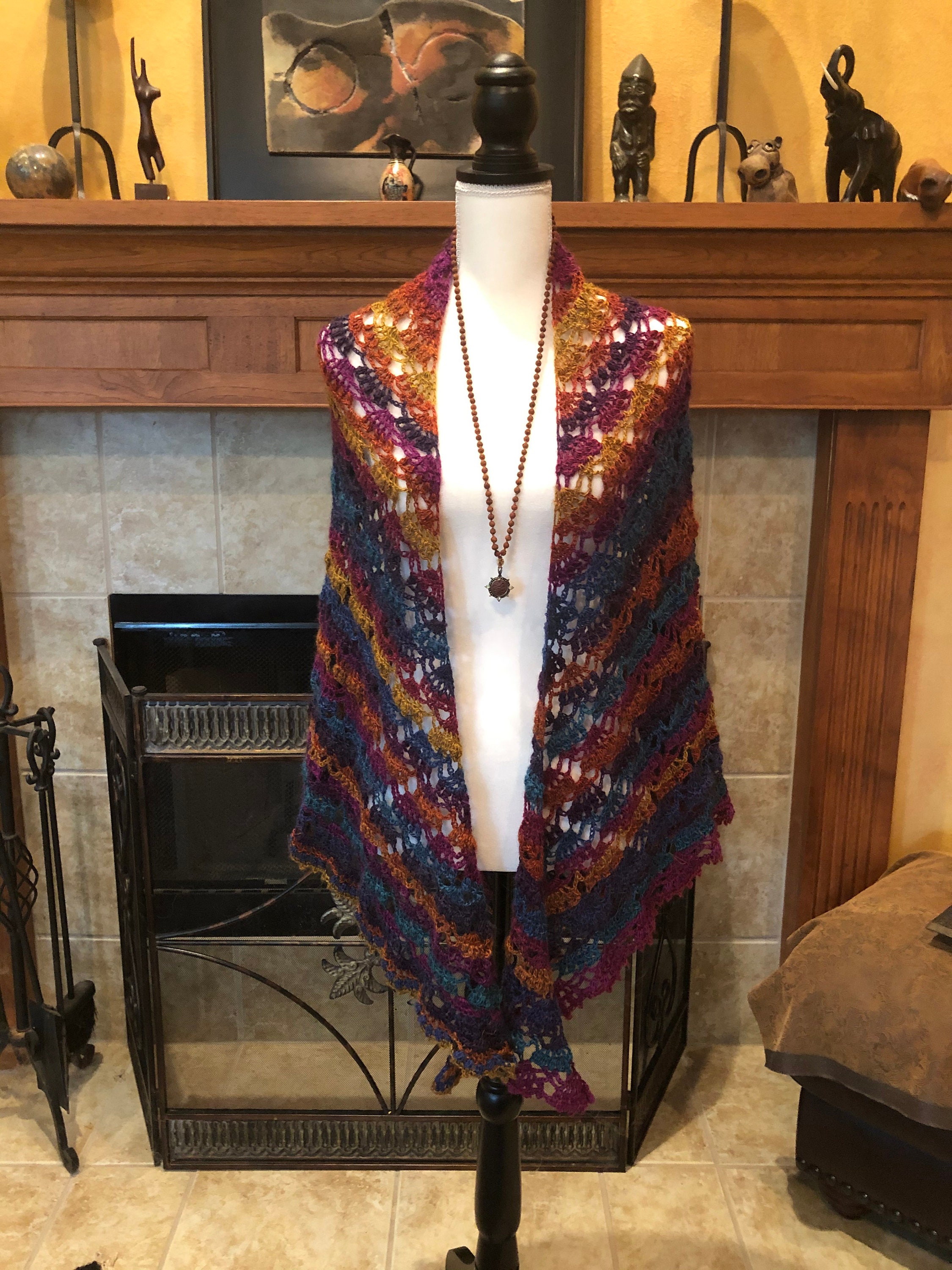 Crochet Triangle Shawl. Perfect Gift for Her Alpaca Blend. - Etsy