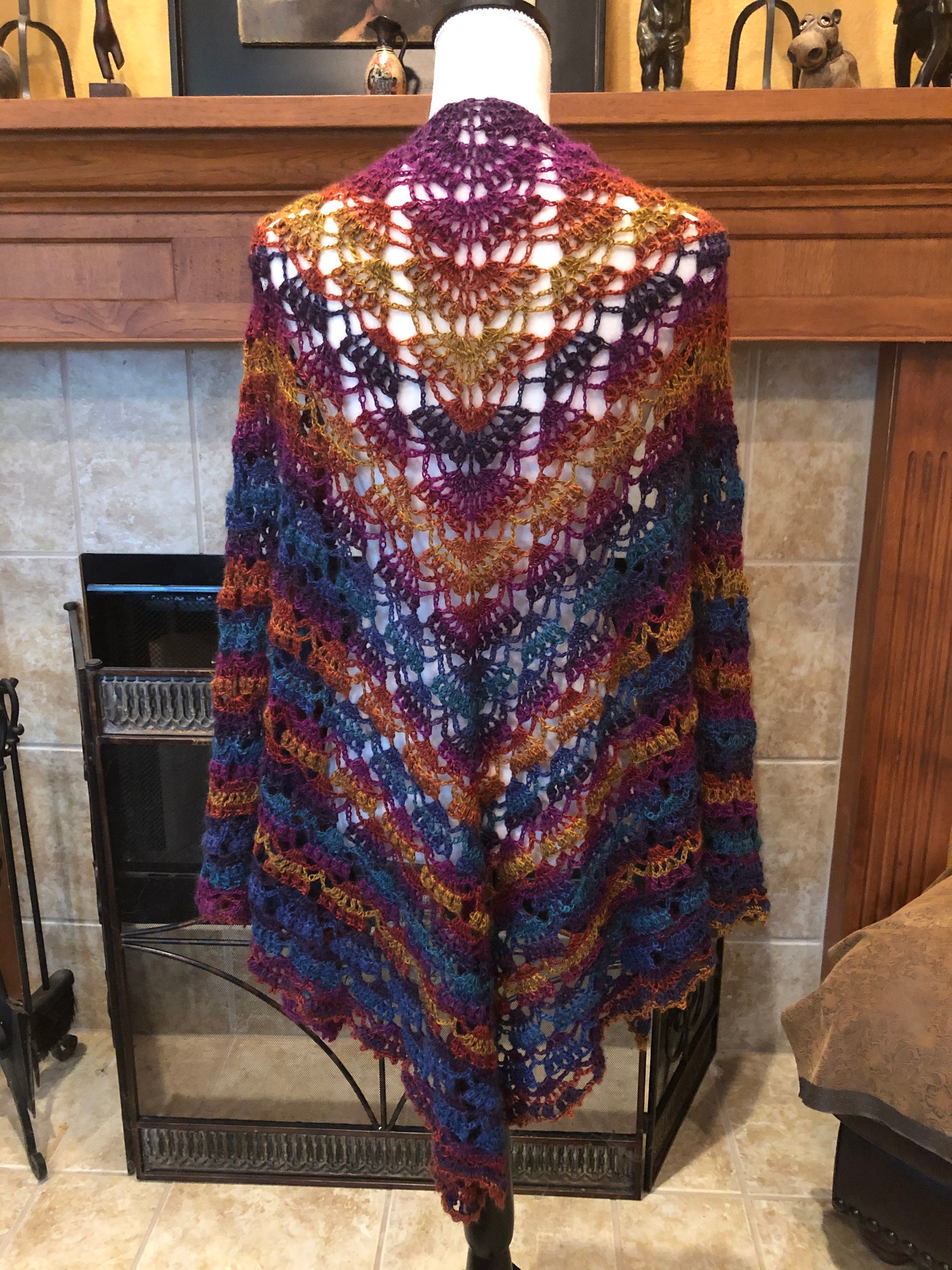 Crochet Triangle Shawl. Perfect Gift for Her Alpaca Blend. - Etsy
