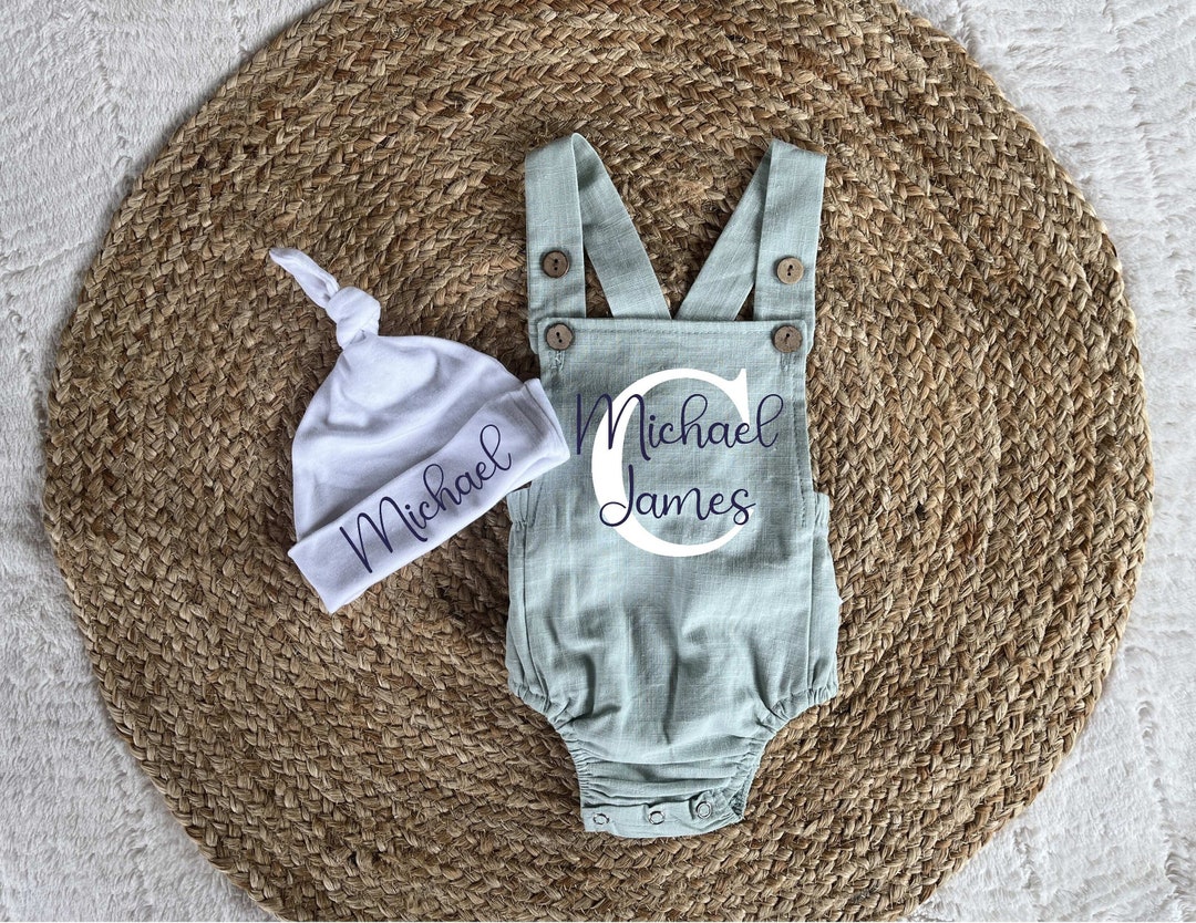 Custom Baby Boy Shorts Romper for Coming Home Outfit Personalized Babys ...