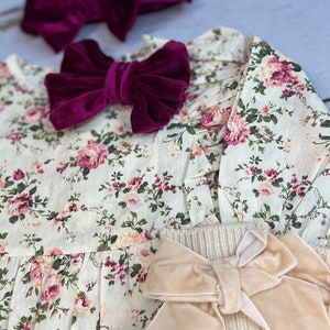 Baby Girl Thanksgiving Coming Home Outfit Infant Girl Clothes Long Sleeve Fall Floral Romper ...