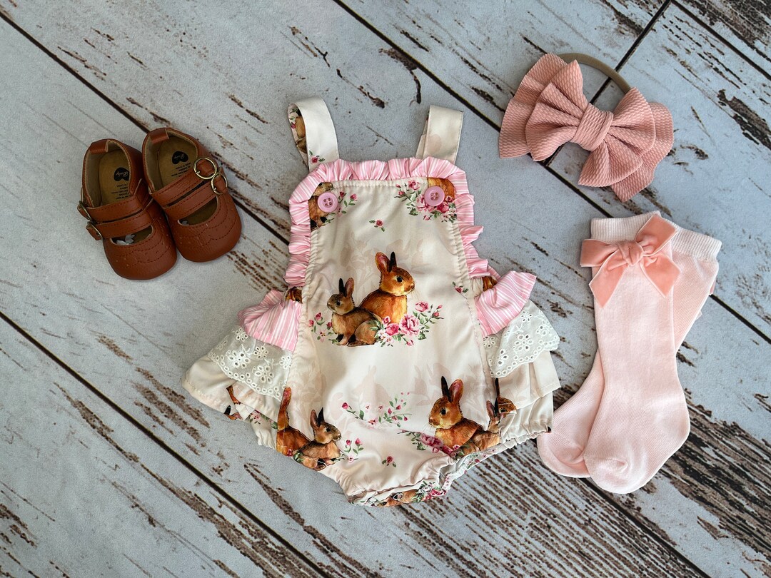 Easter Romper for Baby Girl | Baby Girl Bunny Outfit | Toddler Girl ...