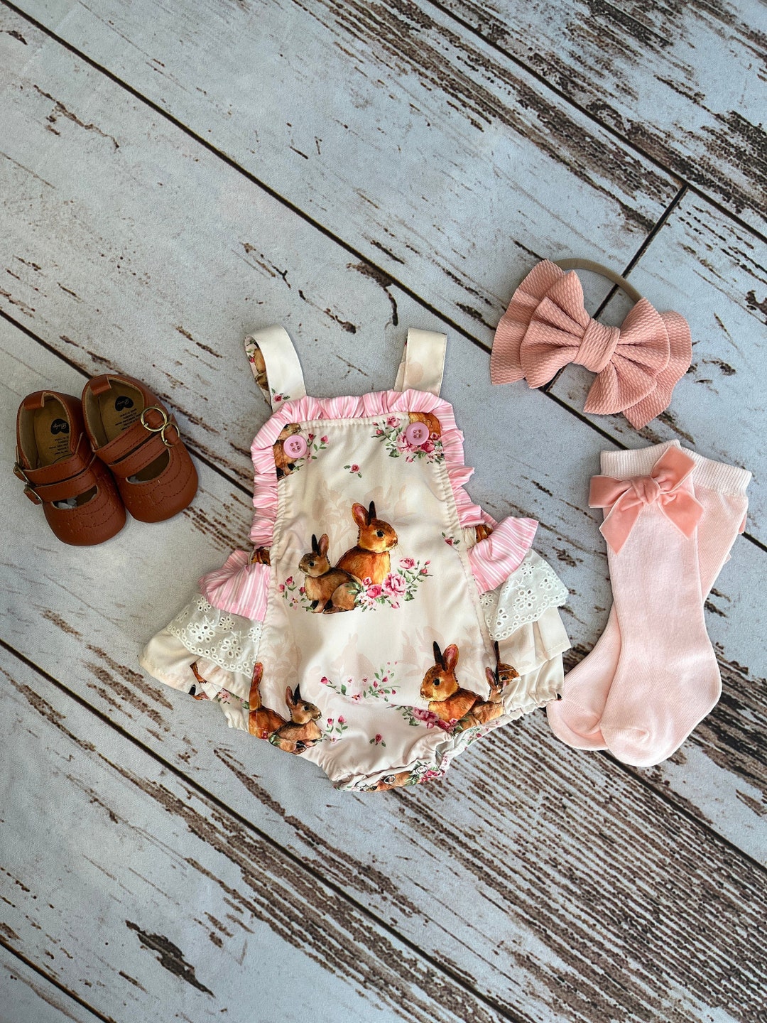 Easter Romper for Baby Girl Baby Girl Bunny Outfit Toddler Girl Easter ...