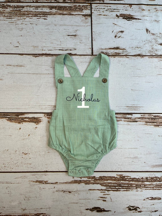 Newborn Baby Boy Romper With Monogram or Name for Coming Home - Etsy