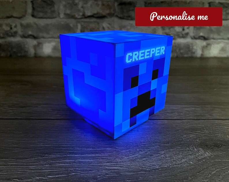 Personalised Minecraft Creeper Light - Etsy Australia