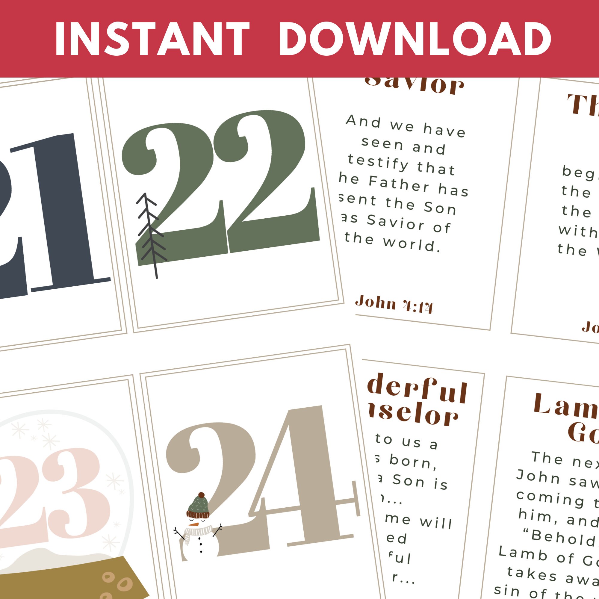 Names of Jesus Countdown to Christmas Advent PDF File, Instant Download ...