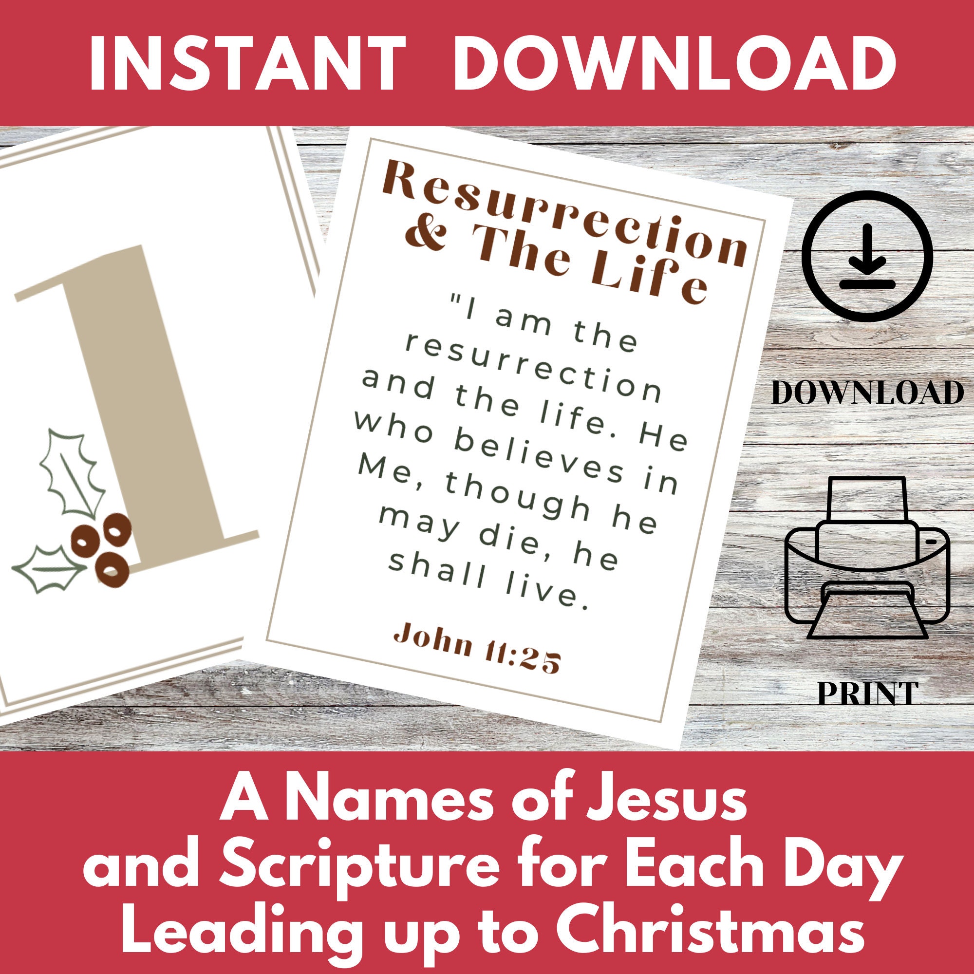 Names of Jesus Countdown to Christmas Advent PDF File, Instant Download ...