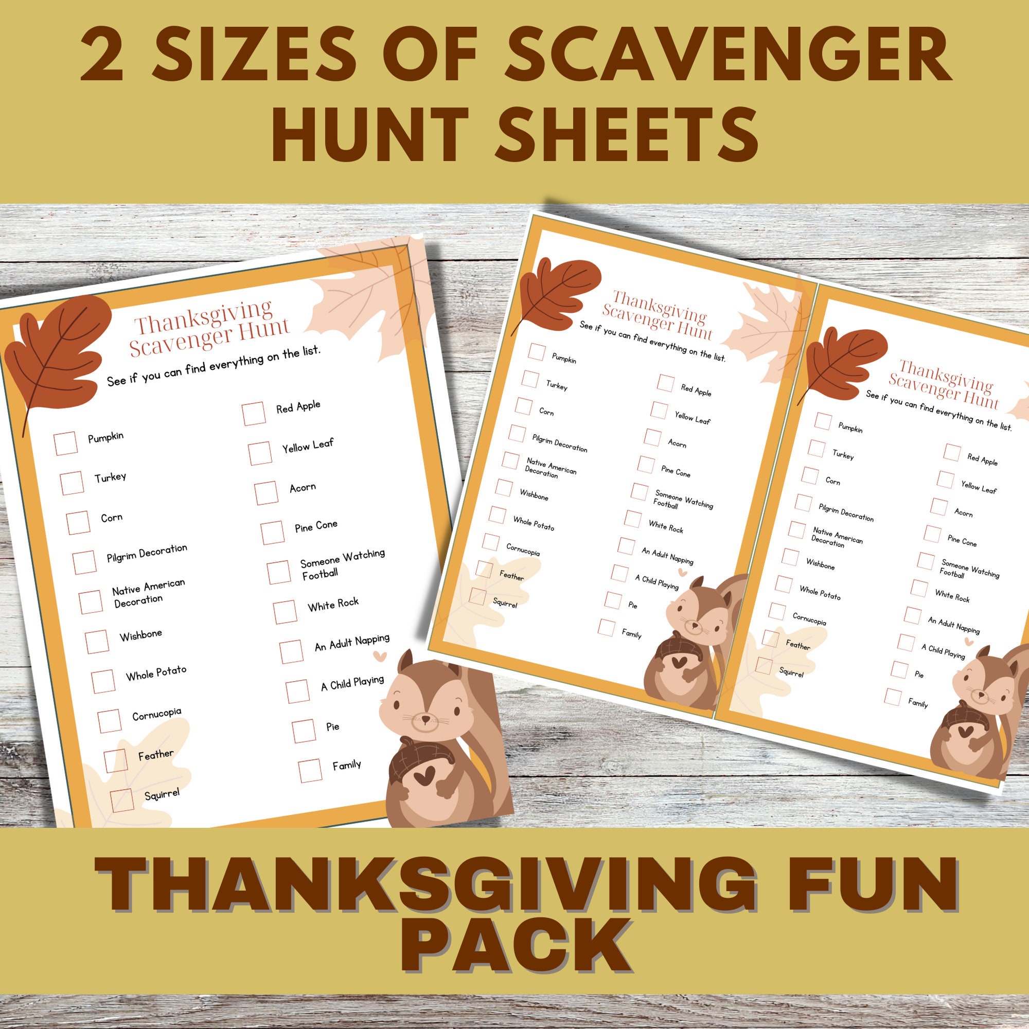 Digital Download Thanksgiving Activities, Trivia & Fun Facts, Scavenger ...