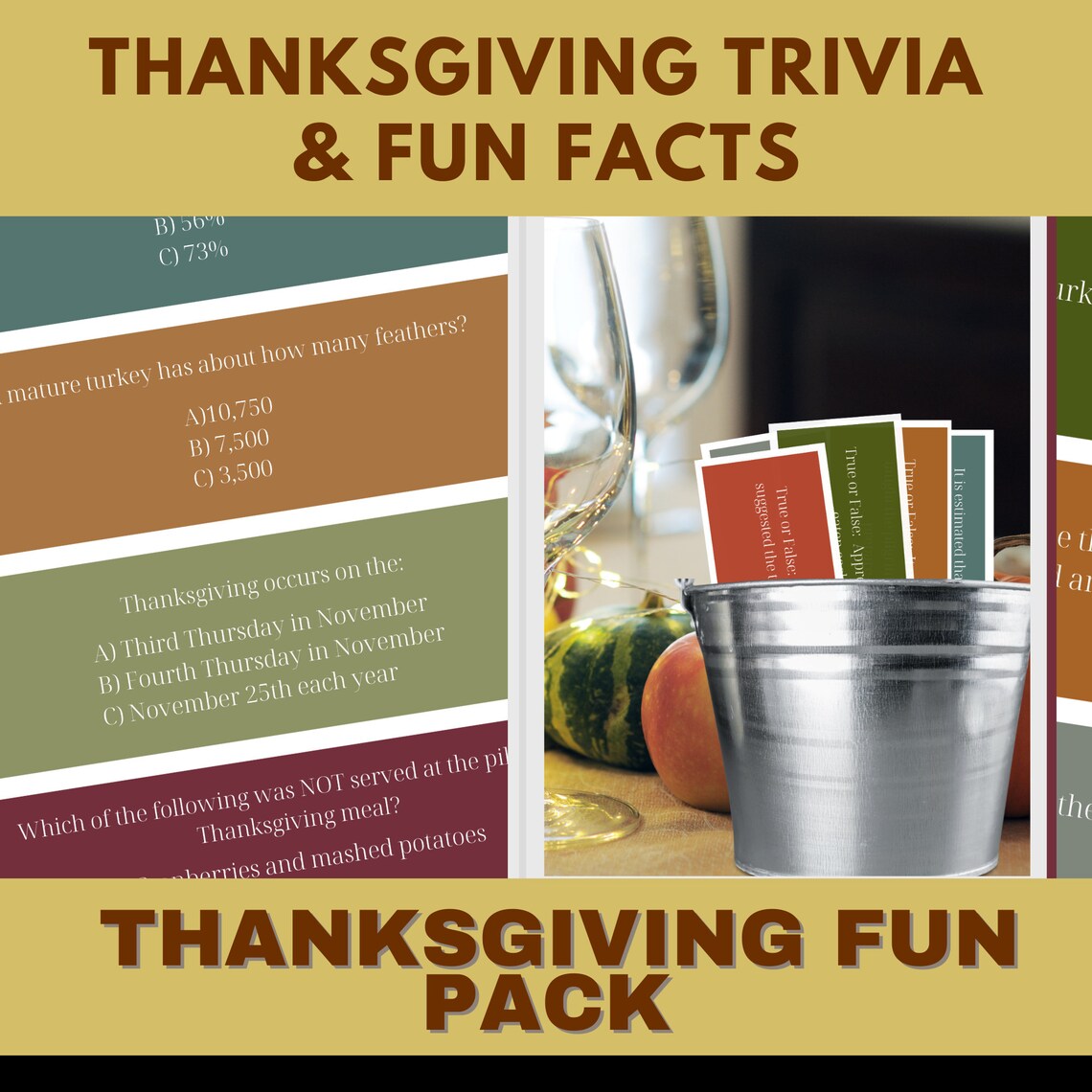 Digital Download Thanksgiving Activities, Trivia & Fun Facts, Scavenger ...