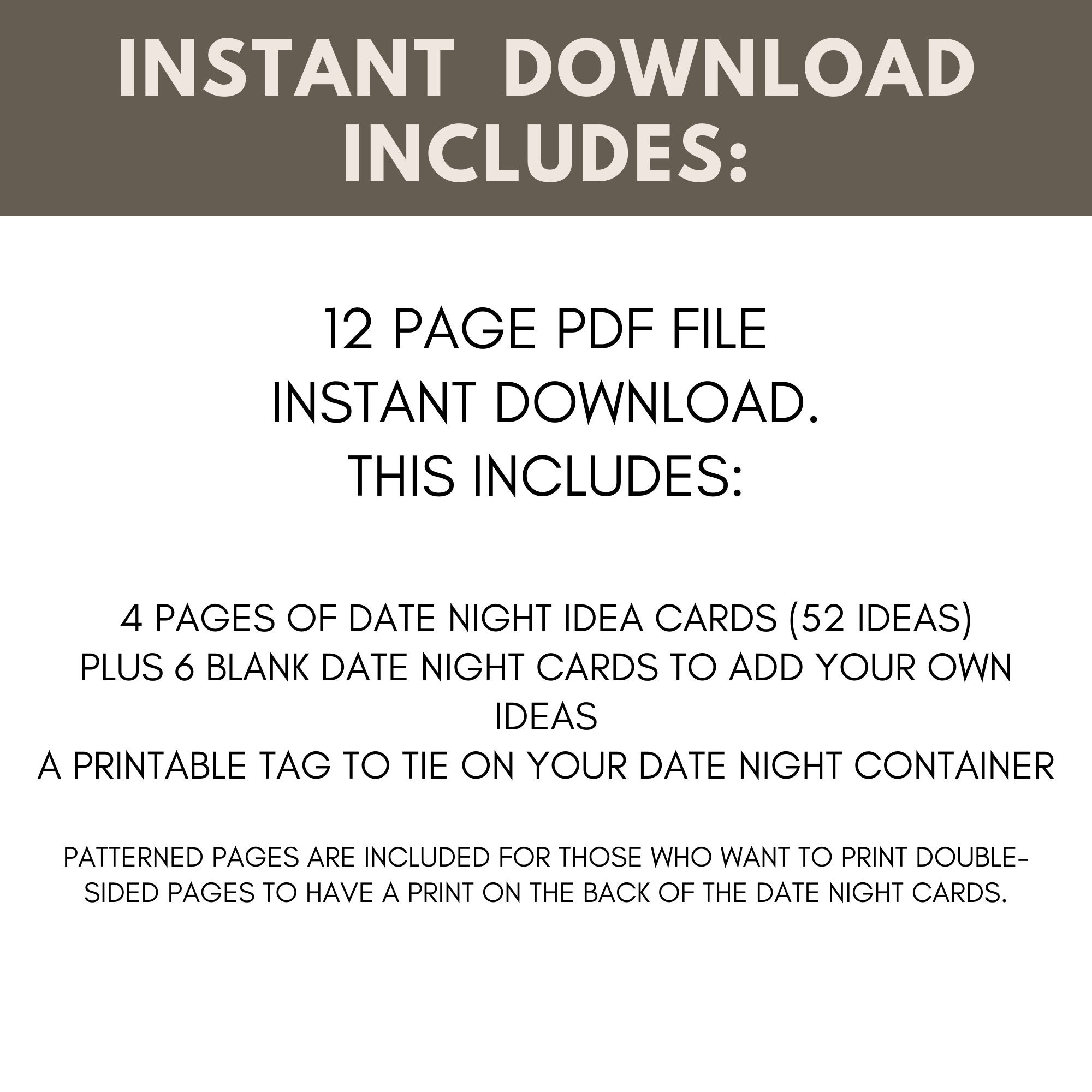 52 Date Night Ideas for a Year of Intentional Dating-pdf Printable ...