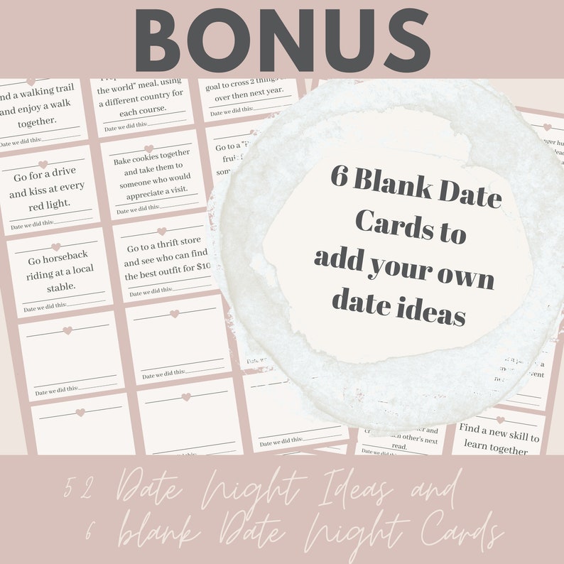 52 Date Night Ideas for a Year of Intentional Dating-pdf Printable ...