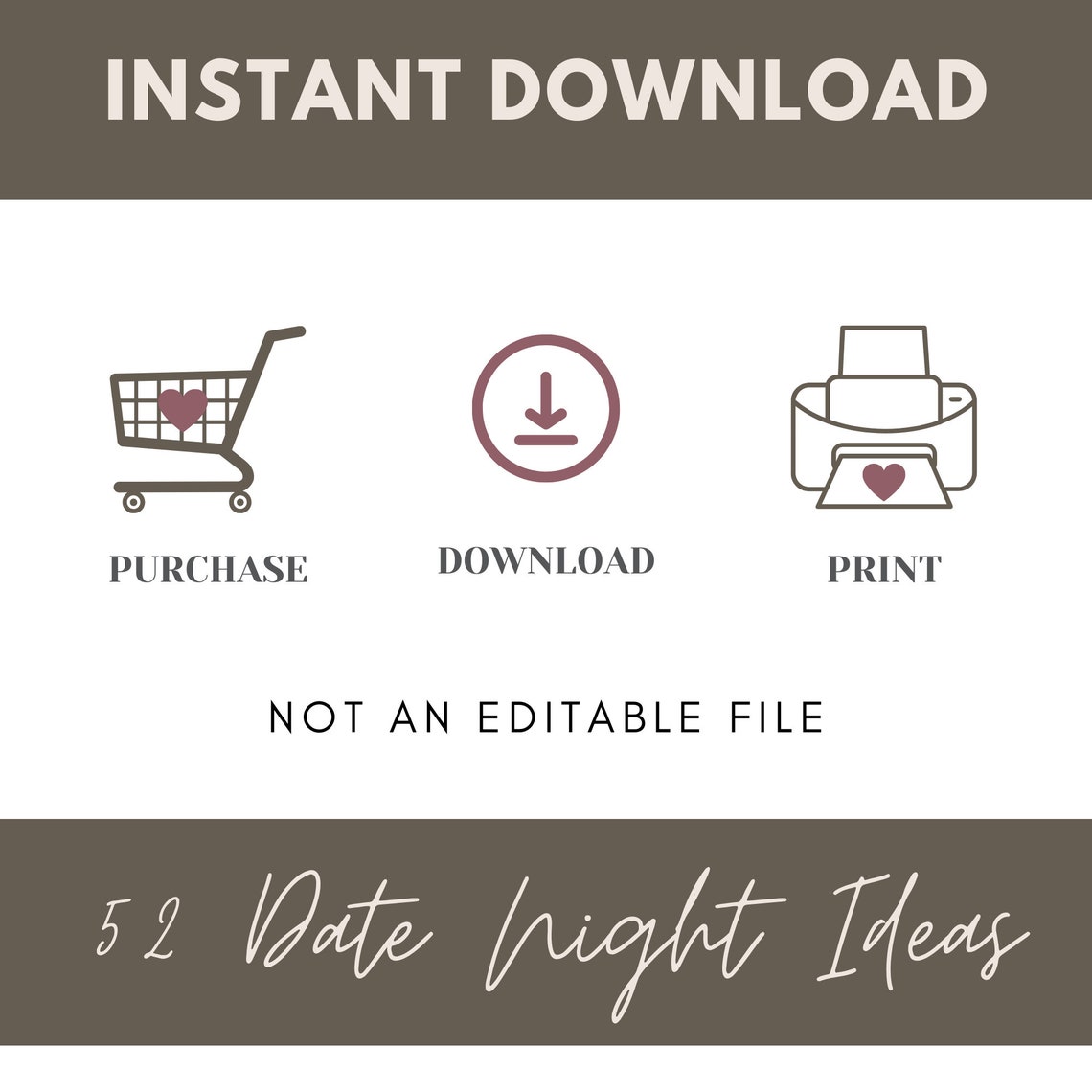 52 Date Night Ideas for a Year of Intentional Dating-pdf Printable ...