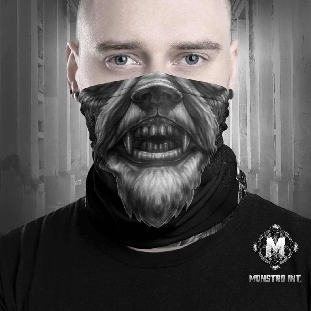 Werewolf Face Mask Wolf Man Classic Horror Mask Washable Reusable Neck ...