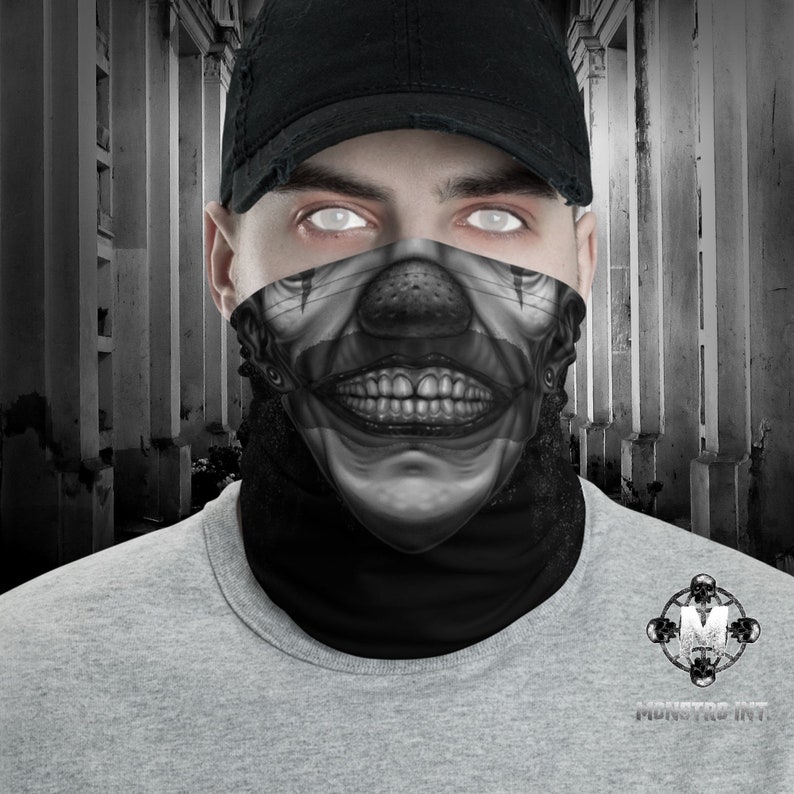 Scary Clown Face Mask Washable Reusable Neck Gaiter - Etsy