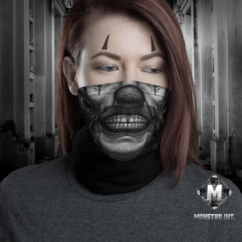 Scary Clown Face Mask Washable Reusable Neck Gaiter - Etsy