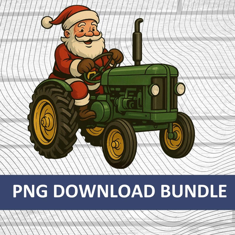 Santa on John Deere Tractor - Etsy