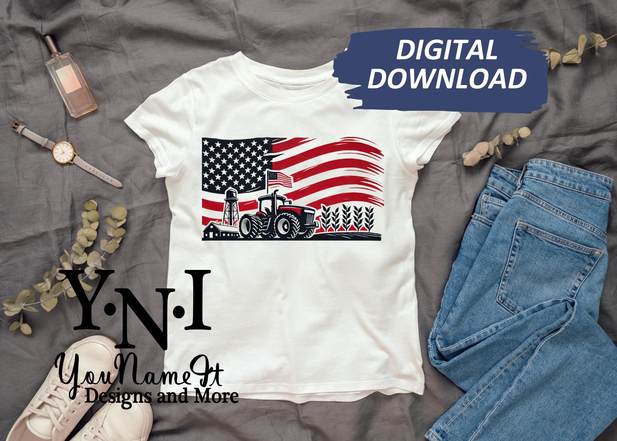 American Flag Tractor PNG | Patriotic Farm Life Digital Download - Etsy