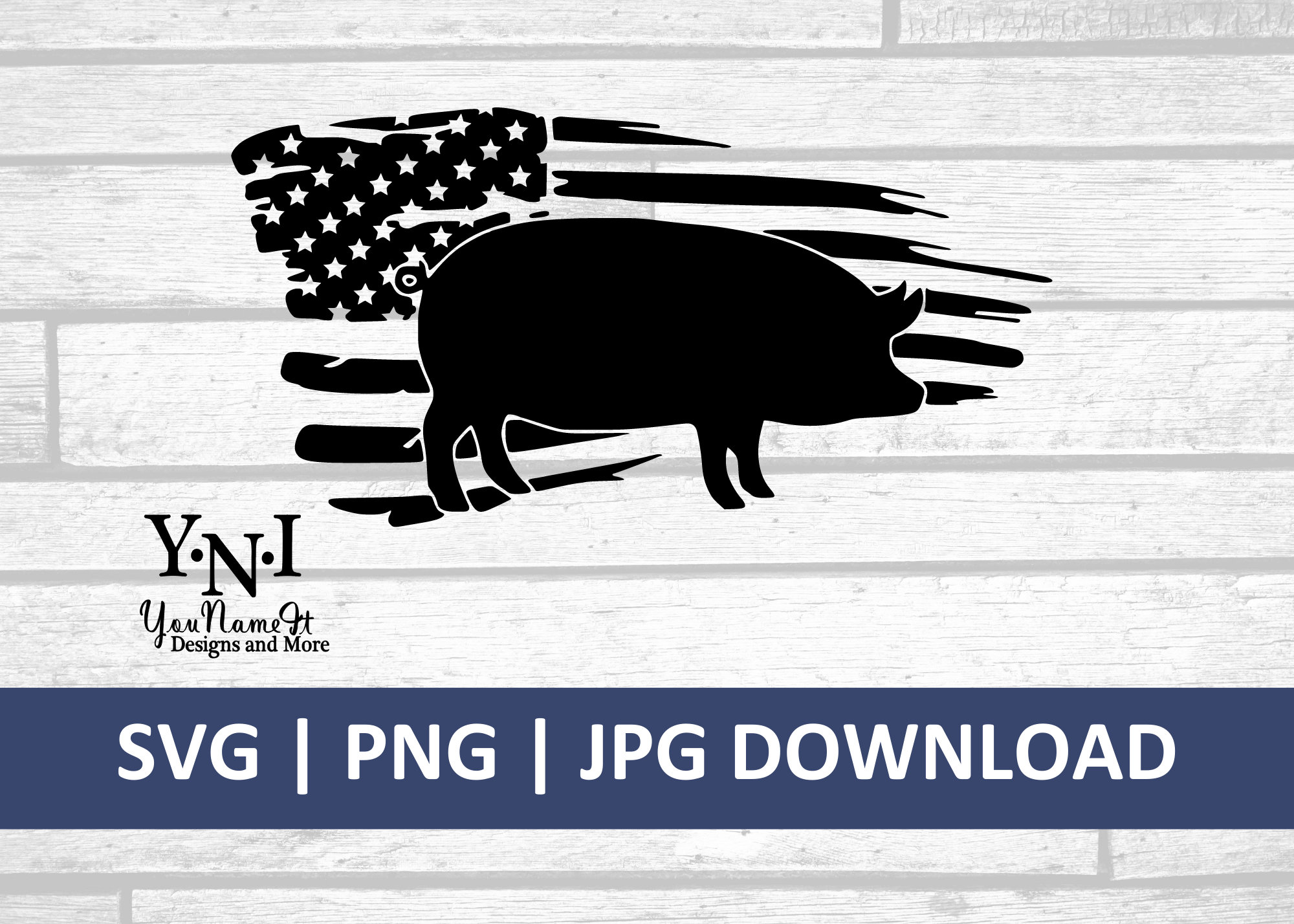 Pig American Flag. Eat More Pork. Support Local Farmers. Cut File. SVG ...